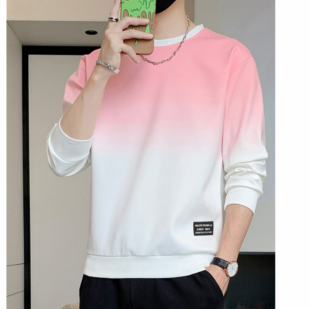 ZUOLONG#171 偏寬撞色圓領衛衣 JJ2 – Daily-K Webstore