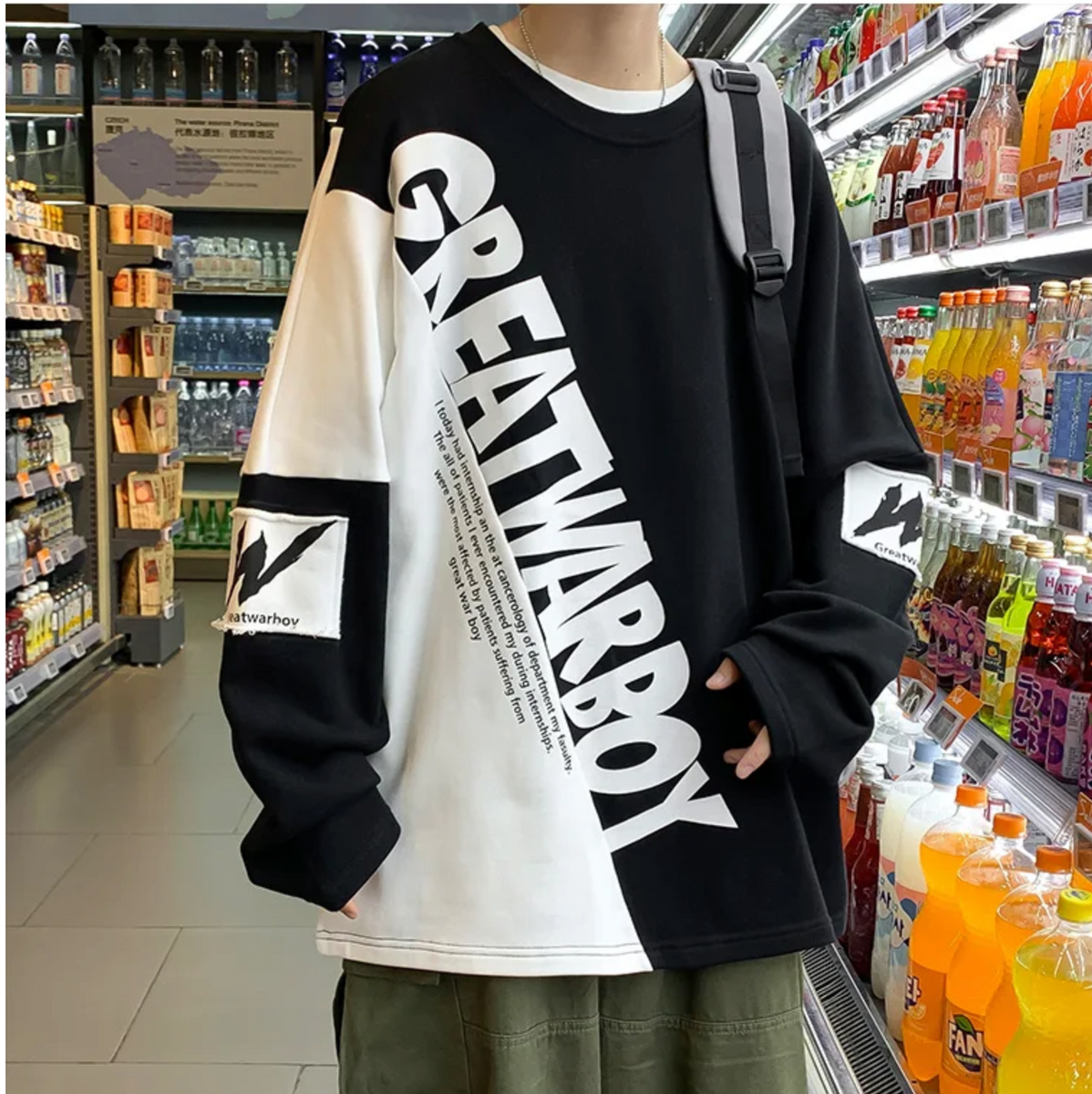 ZUOLONG# Z209 英文字拼色圓領衛衣 JJ2 – Daily-K Webstore